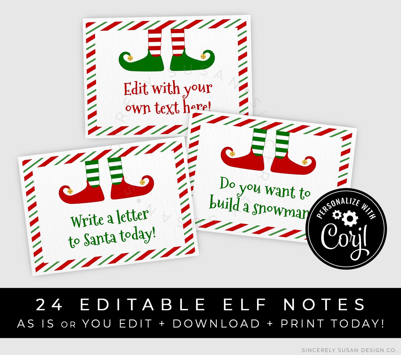 CUSTOMIZABLE Elf Activity Cards Printable Elf Notes Editable | Etsy