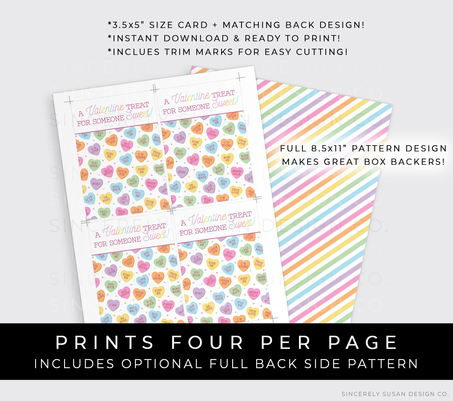 Instant Download Valentine's Day Mini Cookie Card, Printable Candy ...