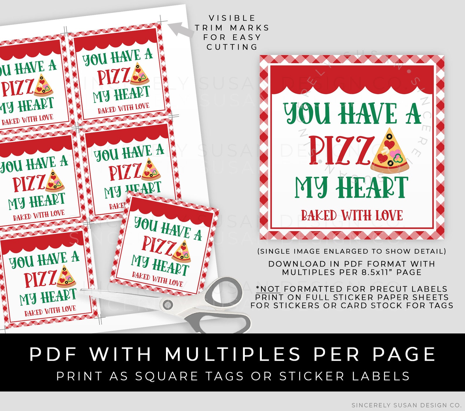 Instant Download Valentine Mini Pizza Cookie Label You Have a - Etsy
