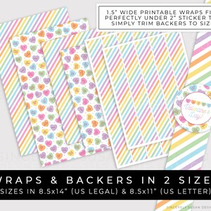 CUSTOMIZABLE Candy Hearts Valentine Cookie Packaging Kit, Sticker Tag ...