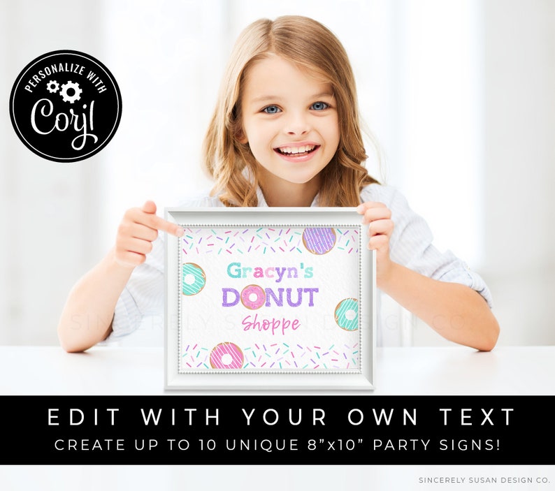 Donut Birthday Party Sign Printable Party Decorations Donut Sprinkles ...