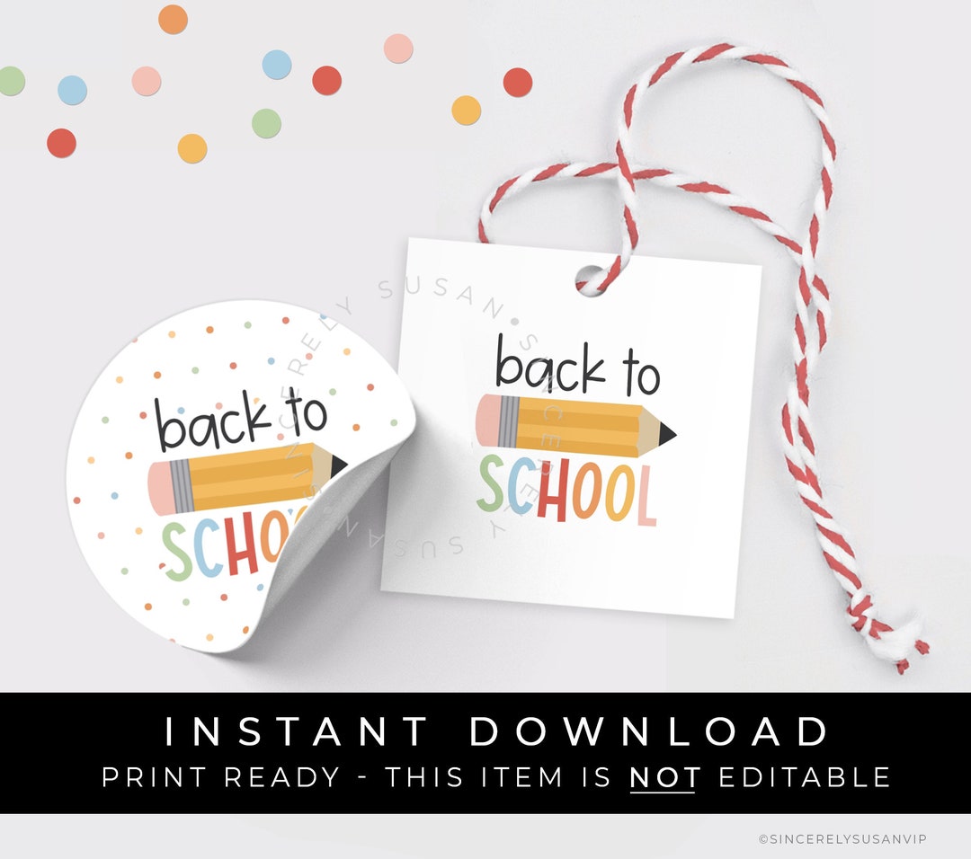 Instant Download Back to School Pencil Cookie Tag, New School Year BTS ...