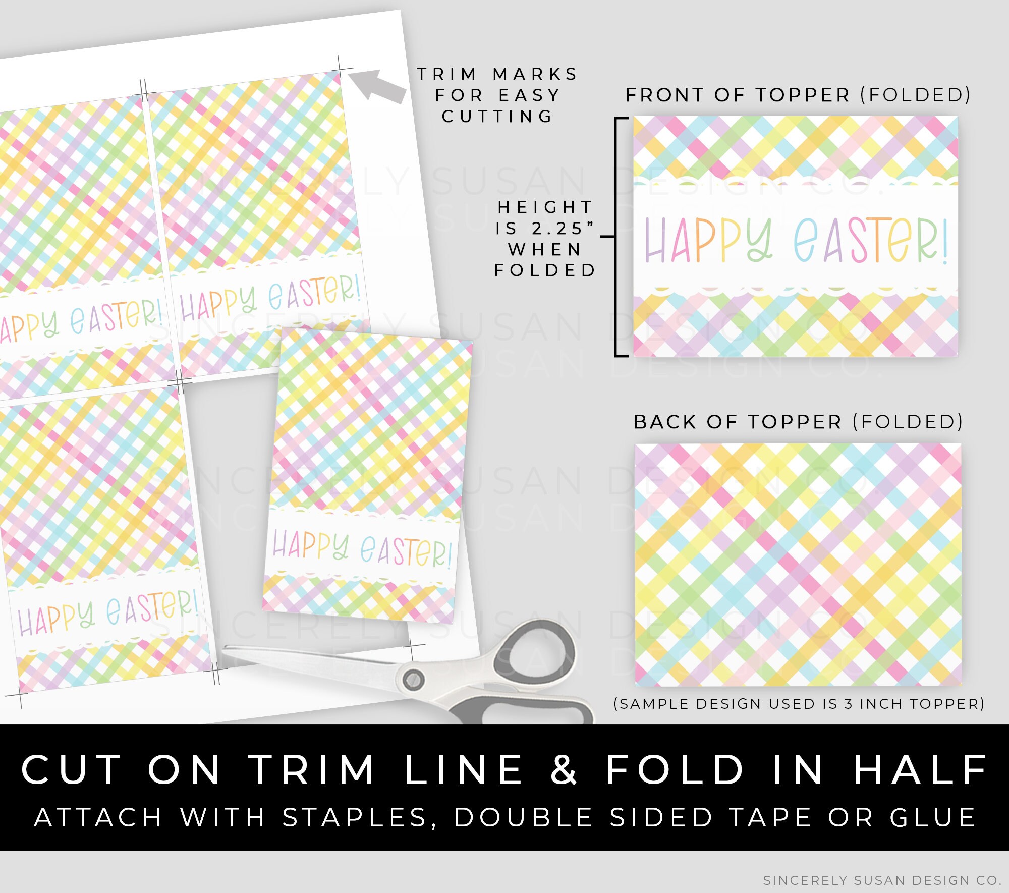 Instant Download Happy Easter Mini Cookie Bag Topper Printable, Easter ...