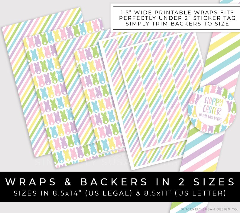 CUSTOMIZABLE Hoppy Easter Bunny Peeps Mini Cookie Packaging | Etsy