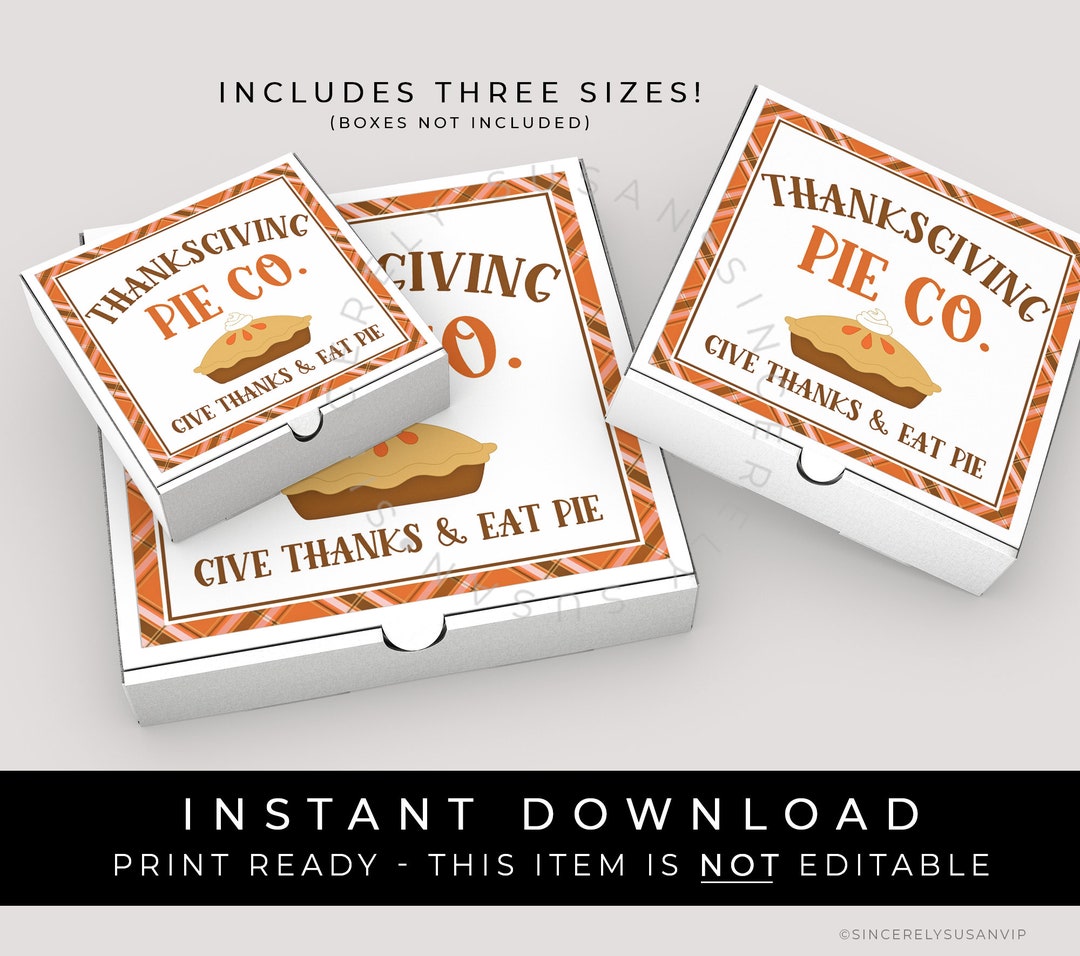 Instant Download Thanksgiving Mini Pies Cookie Box Label Printable ...