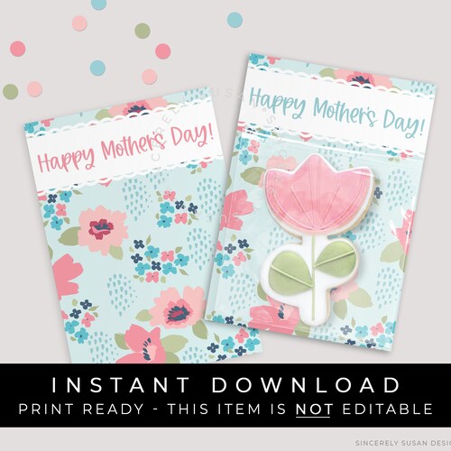 Mother's Day Printable Mini Cookie Card 3.5 X - Etsy