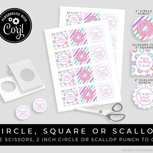 Donut Birthday Cupcake Toppers Printable Party Decorations Confetti ...