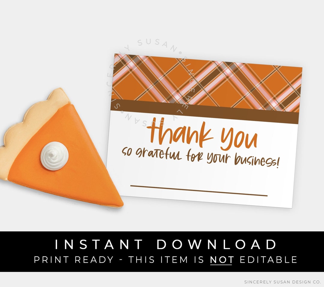 Instant Download Thank You for Your Order Customer Name Card Tag ...