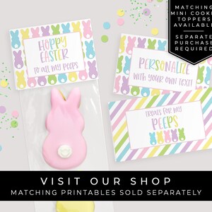 CUSTOMIZABLE Easter Mini Cookie Cards, Printable Hoppy Spring Bunny ...