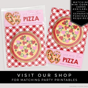 Pink Valentine's Day Pizza Party Favor Tag, Heart Pizza Kids Classroom ...