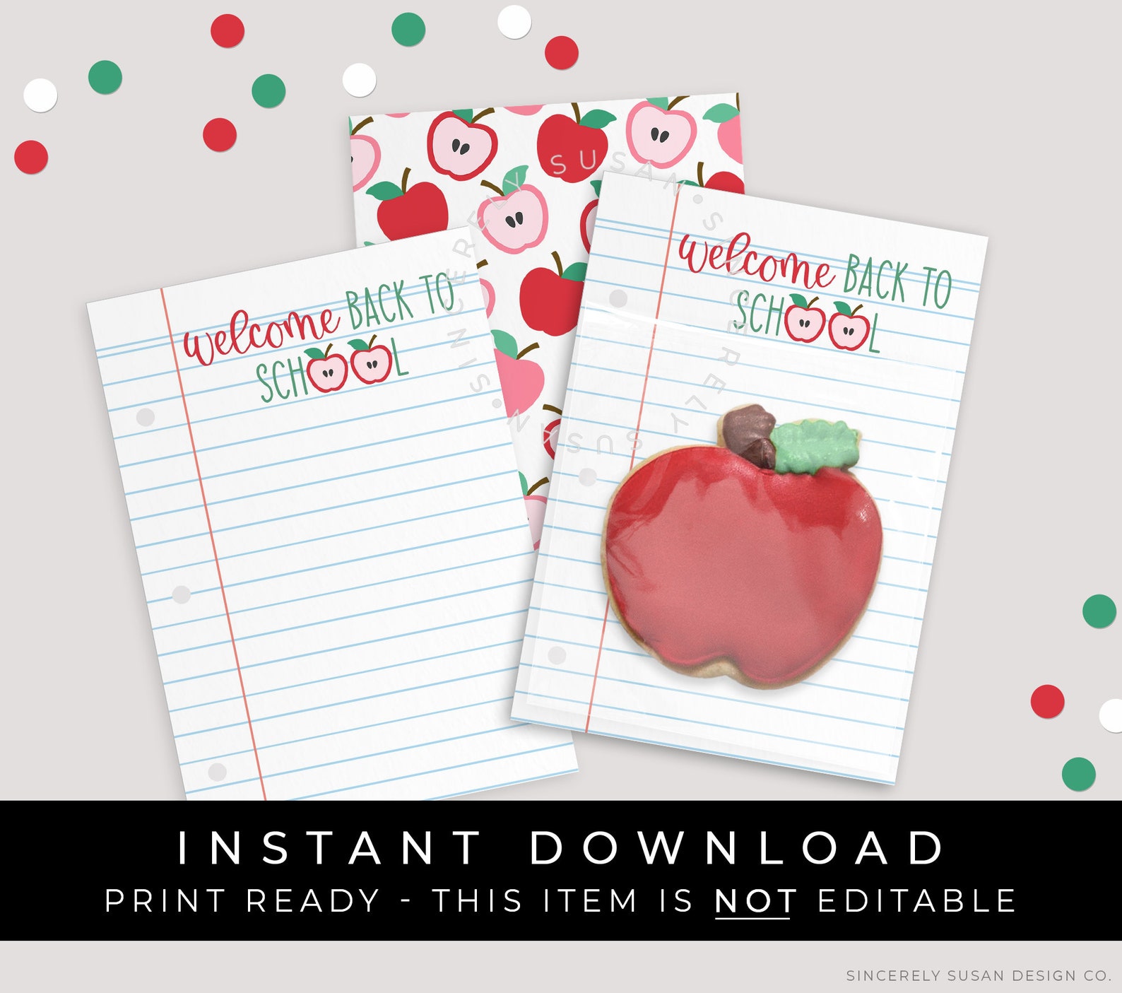 Instant Download Welcome Back to School Cookie Card Printable | Etsy