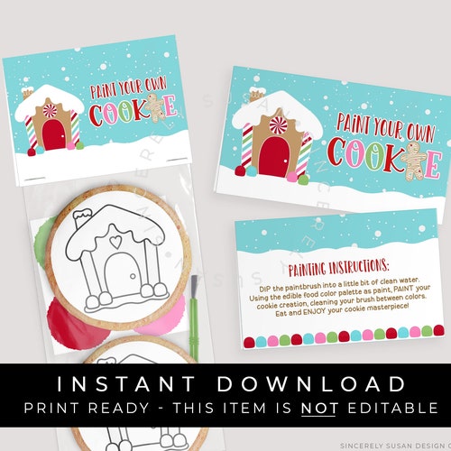 Christmas PYO Cookie Treat Bag Topper/ Printable Treat Bag - Etsy