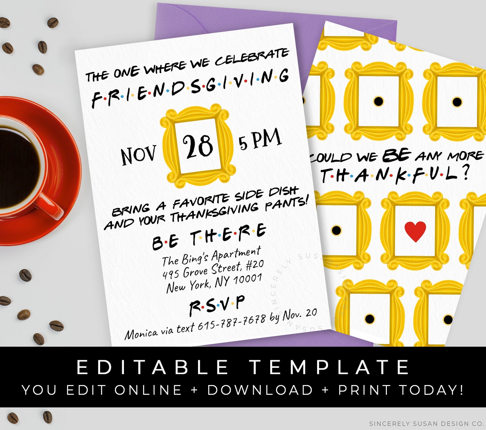 Friendsgiving Invitation Friends TV Show Inspired Theme - Etsy