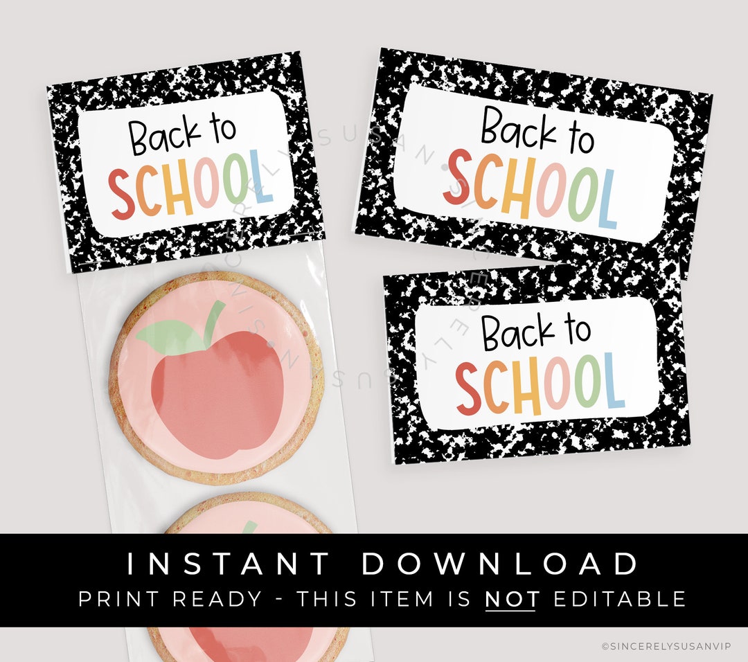 Instant Download Back to School Bag Topper, Composition Printable Mini ...