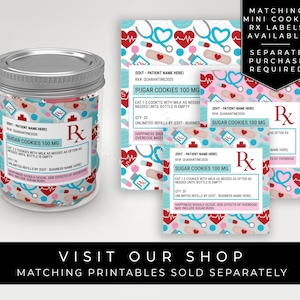 CUSTOMIZABLE Cookie Prescription Label RX Nurse Appreciation Sticker ...