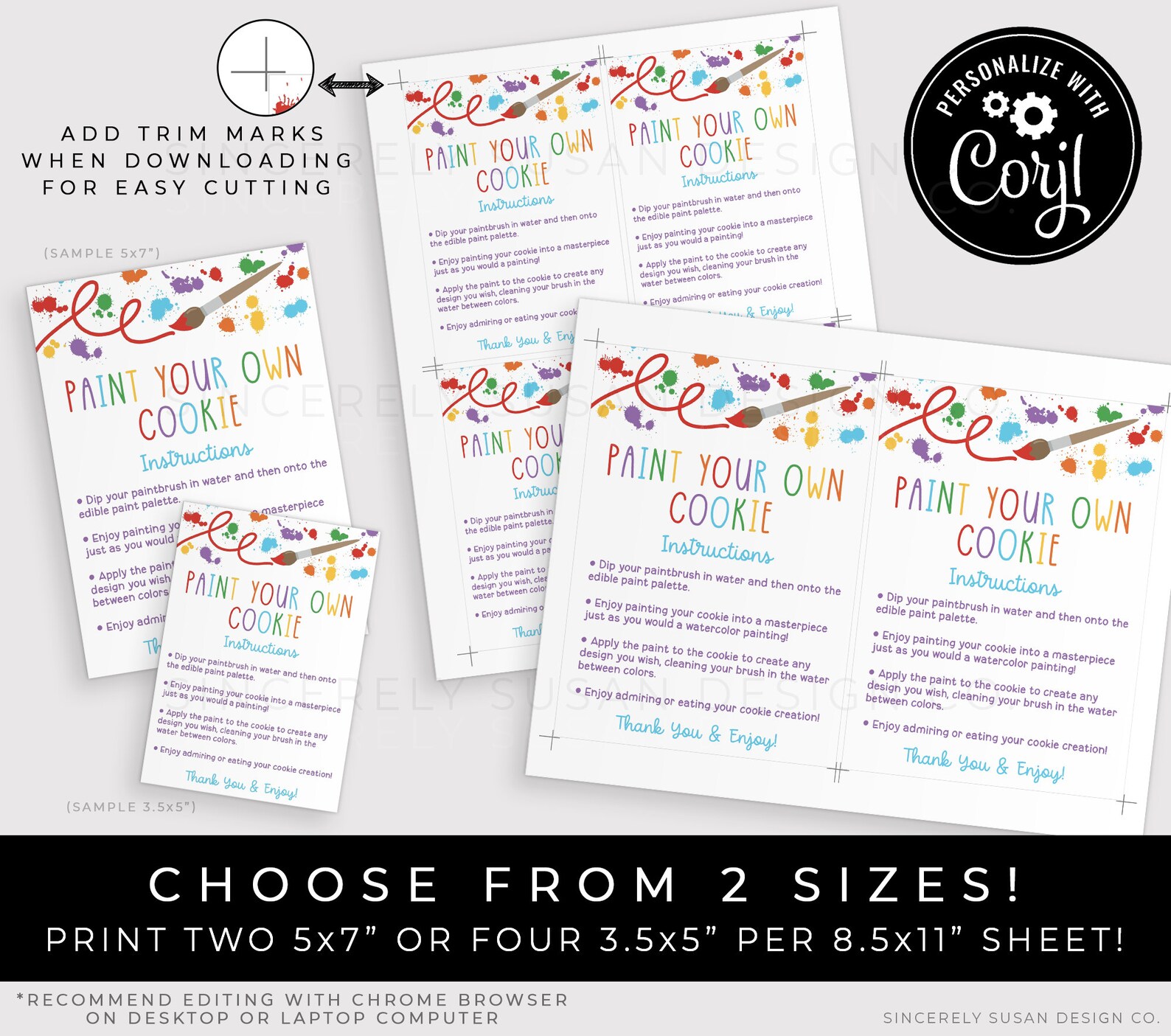 CUSTOMIZABLE PYO Paint Your Own Cookie Kit Instructions - Etsy