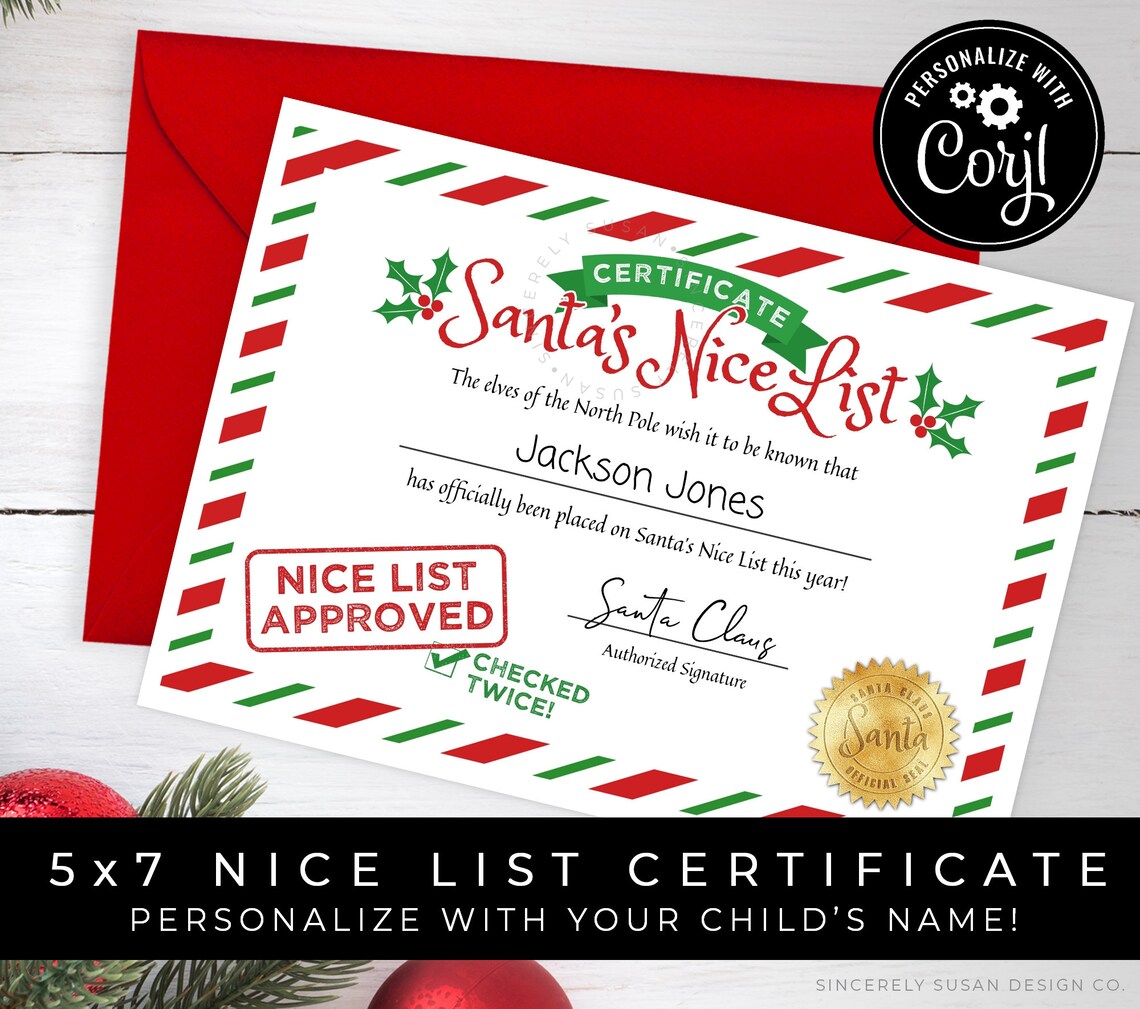 Editable Letter From Santa Kit Holiday Printable Personalized Christmas ...