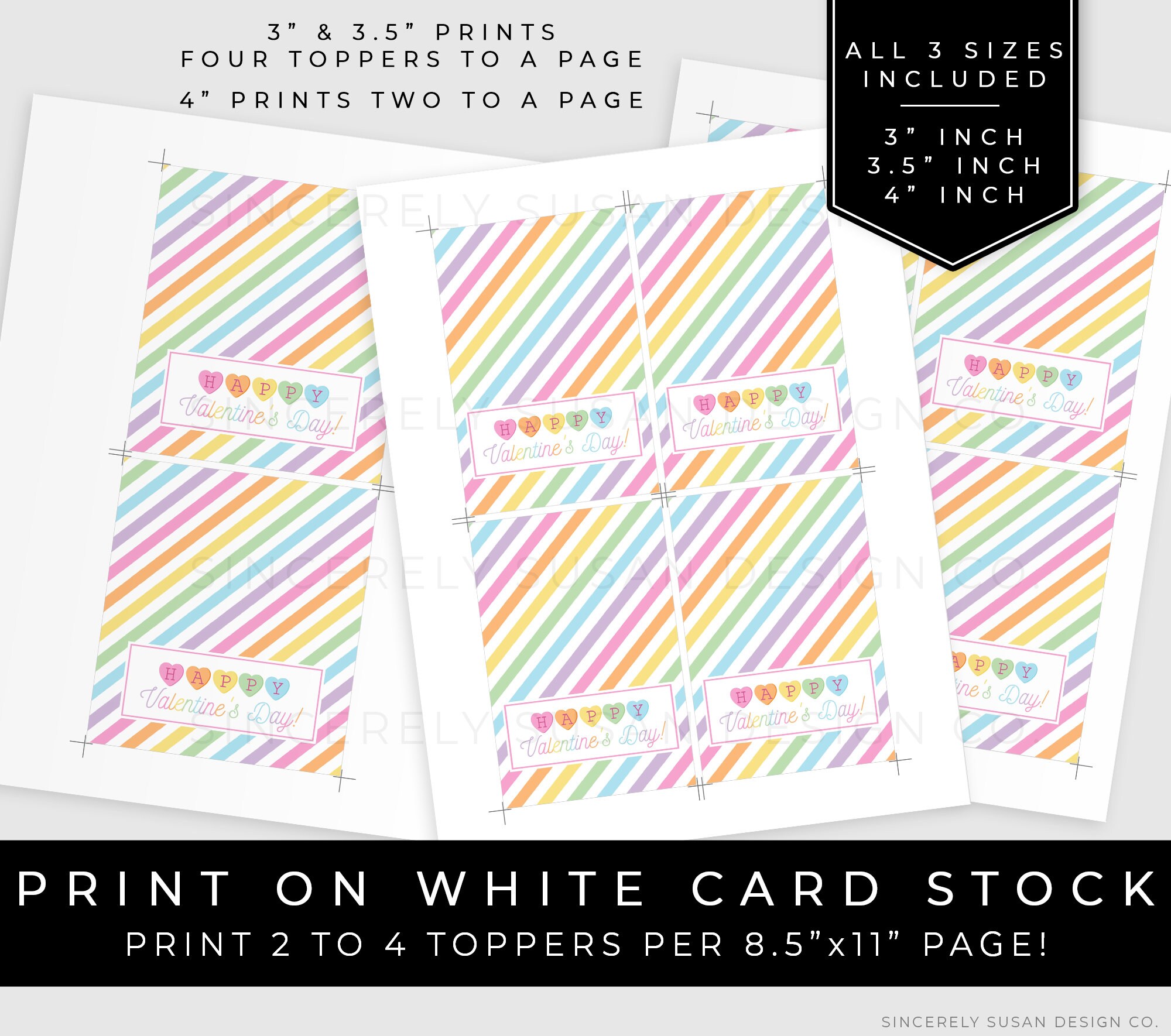 Instant Download Happy Valentine's Day Bag Topper | Etsy