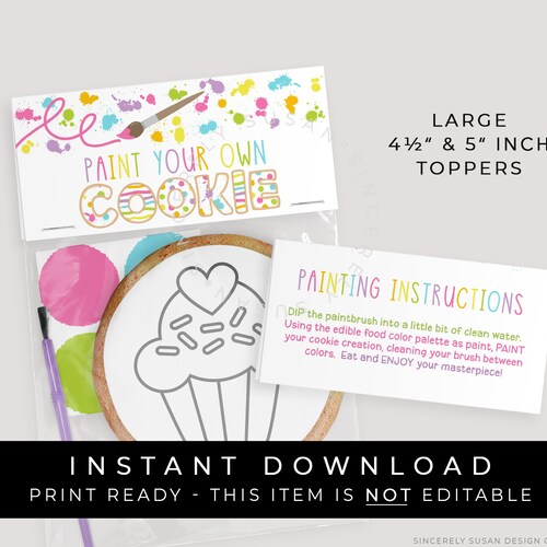 Printable Christmas PYO Paint Your Own Cookie Tag Instructions - Etsy