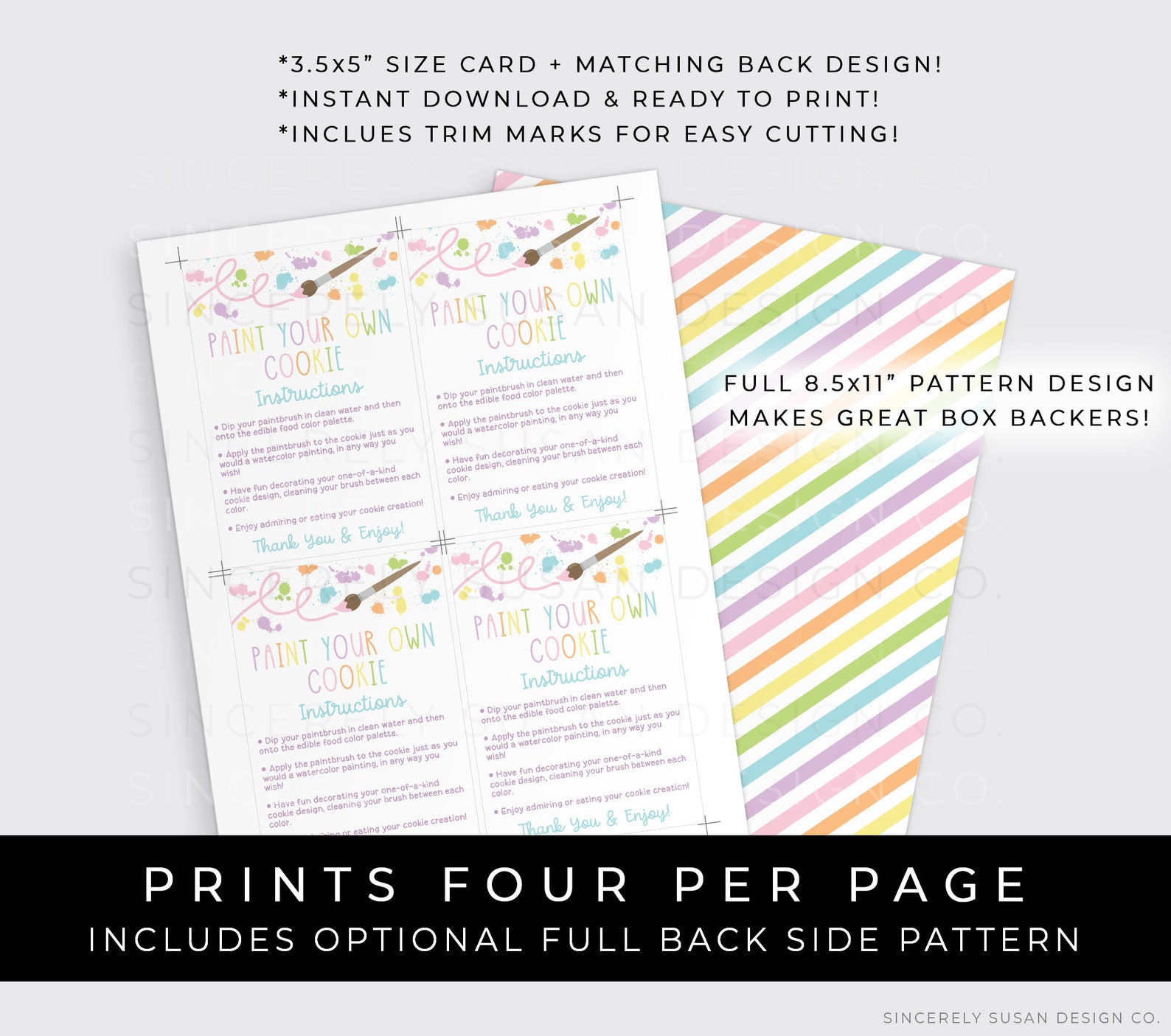 Instant Download Spring PYO Cookies Instructions Printable - Etsy