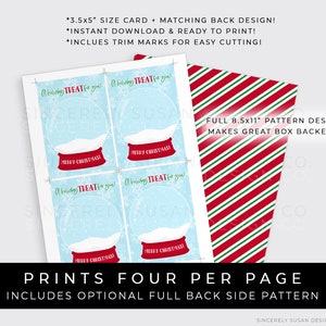 Instant Download Christmas Snow Globe Mini Cookie Card Printable, Merry ...