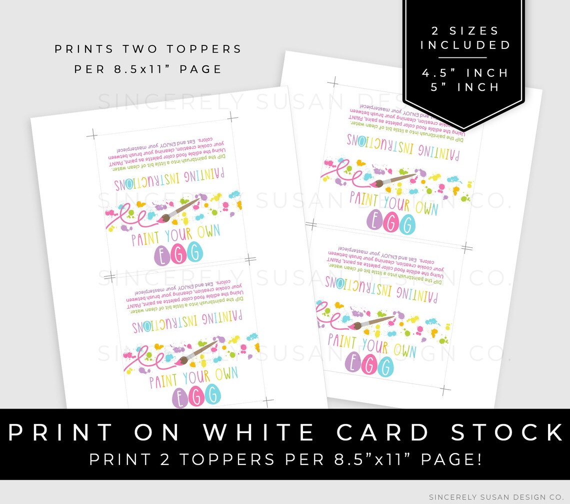 Instant Download Easter Paint Your Own Egg Large Cookie Bag - Etsy