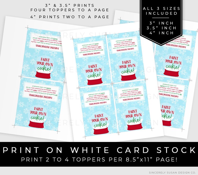 Instant Download Paint Your Own Christmas Cookie Bag Topper | Etsy