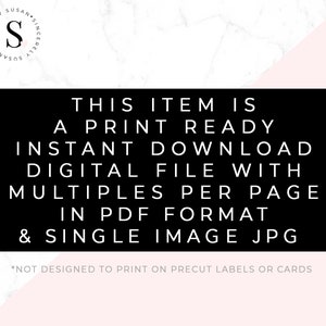 Instant Download Thank You for Your Order Customer Name Card Tag ...