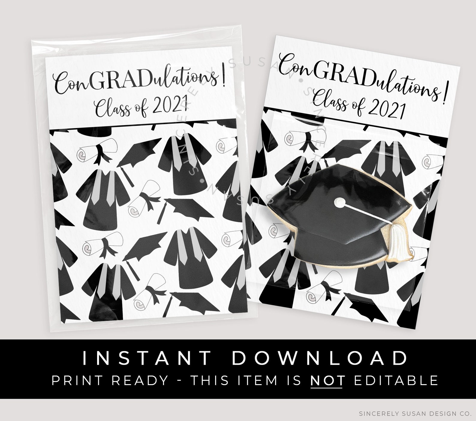 Instant Download Graduation Mini Cookie Card Printable Class | Etsy