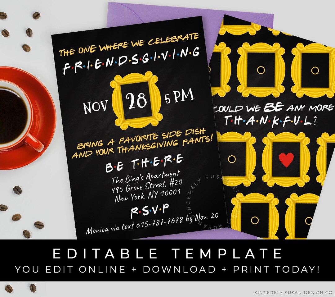 Friendsgiving Invitation Friends TV Show Inspired Theme Thanksgiving ...