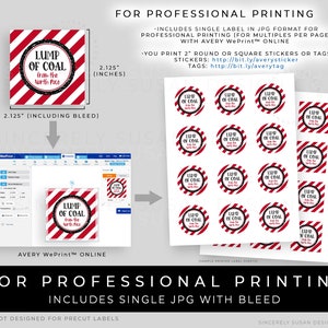 Instant Download Lumps of Coal From the North Pole Cookie Tag, Naughty ...