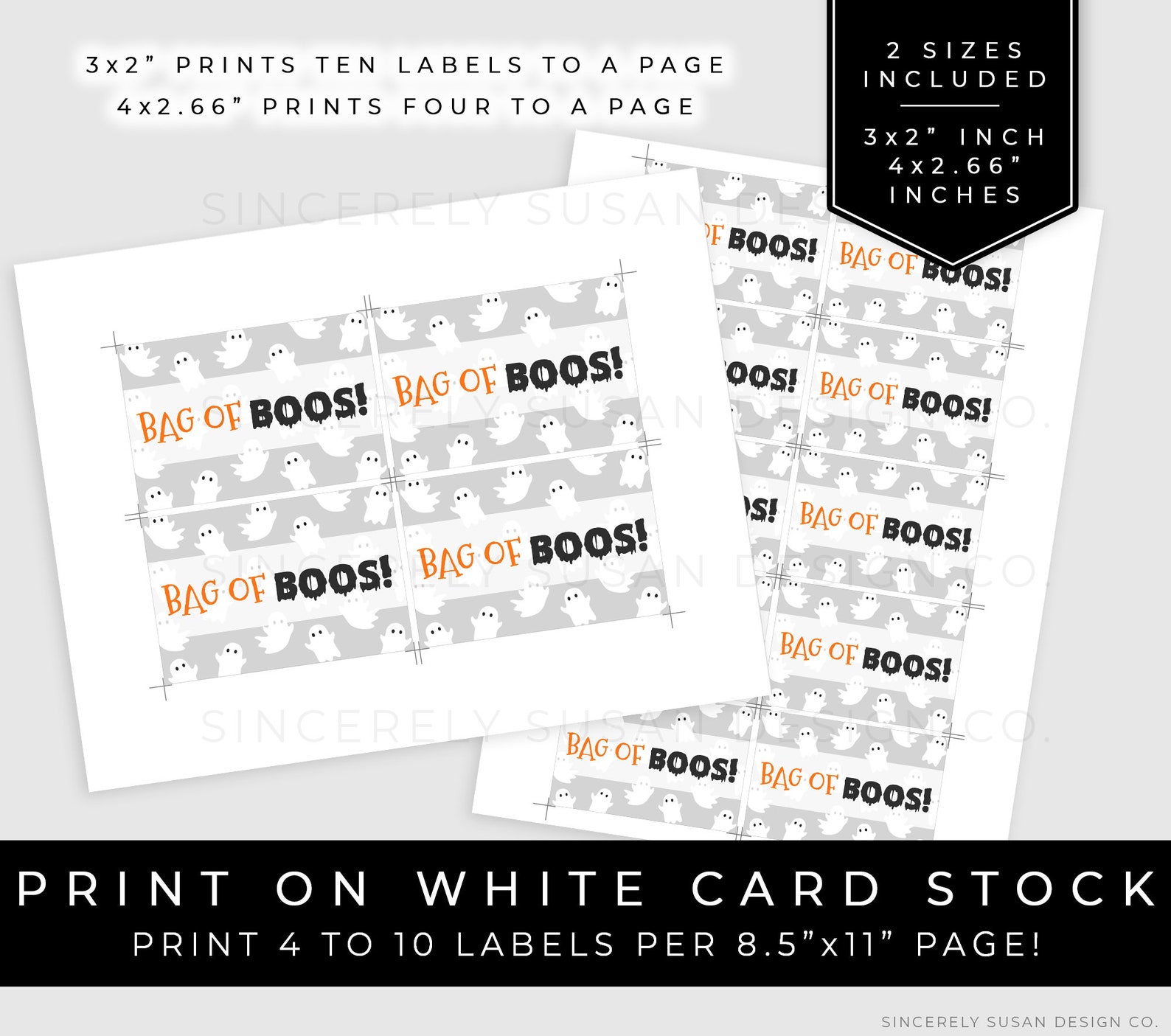 Instant Download Bag of BOOS Ghost Cookies Printable Label, Halloween ...