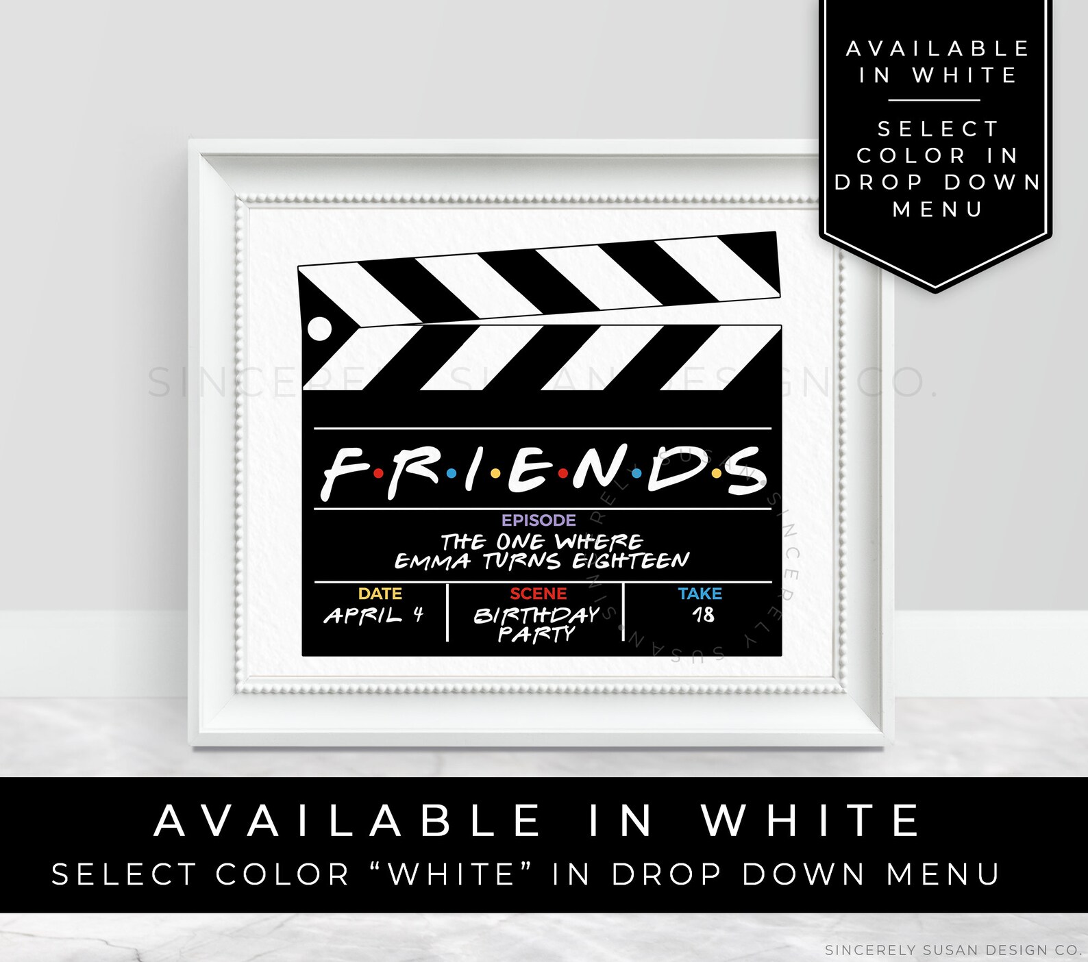 Friends TV Show Party Sign, Episode the One With the Hollywood Director ...