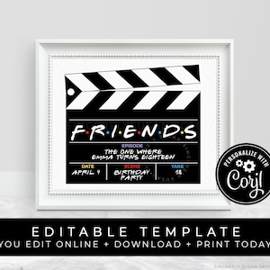 Friends TV Show Party Sign, Episode the One With the Hollywood Director ...