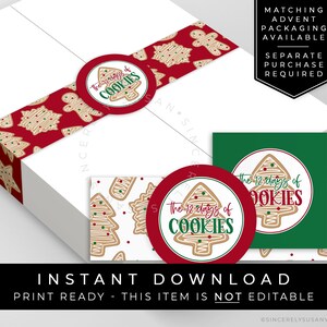 Instant Download Advent Cookie Calendar Tags Numbers, Christmas ...