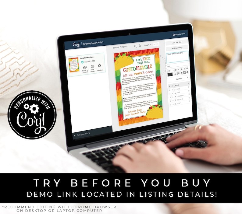 CUSTOMIZABLE DIY Taco Cookie Kit Instructions Printable Card - Etsy