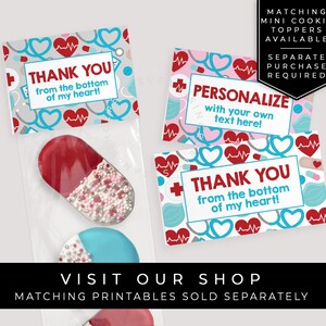 CUSTOMIZABLE Medical Appreciation Mini Cookie Cards, Printable Doctor ...