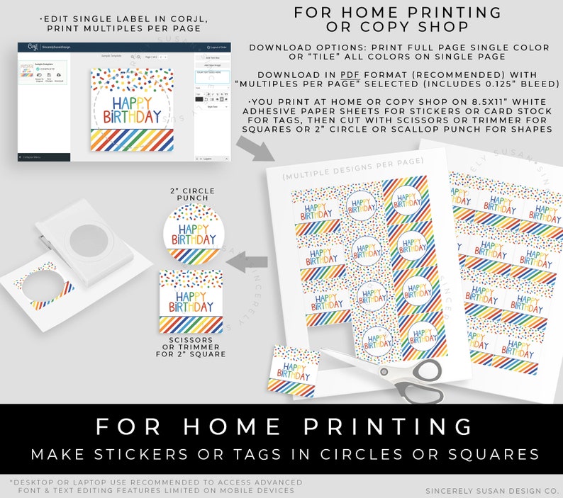CUSTOMIZABLE Birthday Rainbow Sprinkles Confetti Tag, Confetti Mini ...