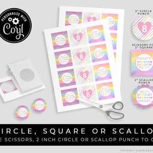 Rainbow Birthday Cupcake Toppers Party Decorations Pastel Hearts ...