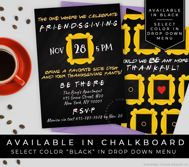 Friendsgiving Invitation Friends TV Show Inspired Theme - Etsy