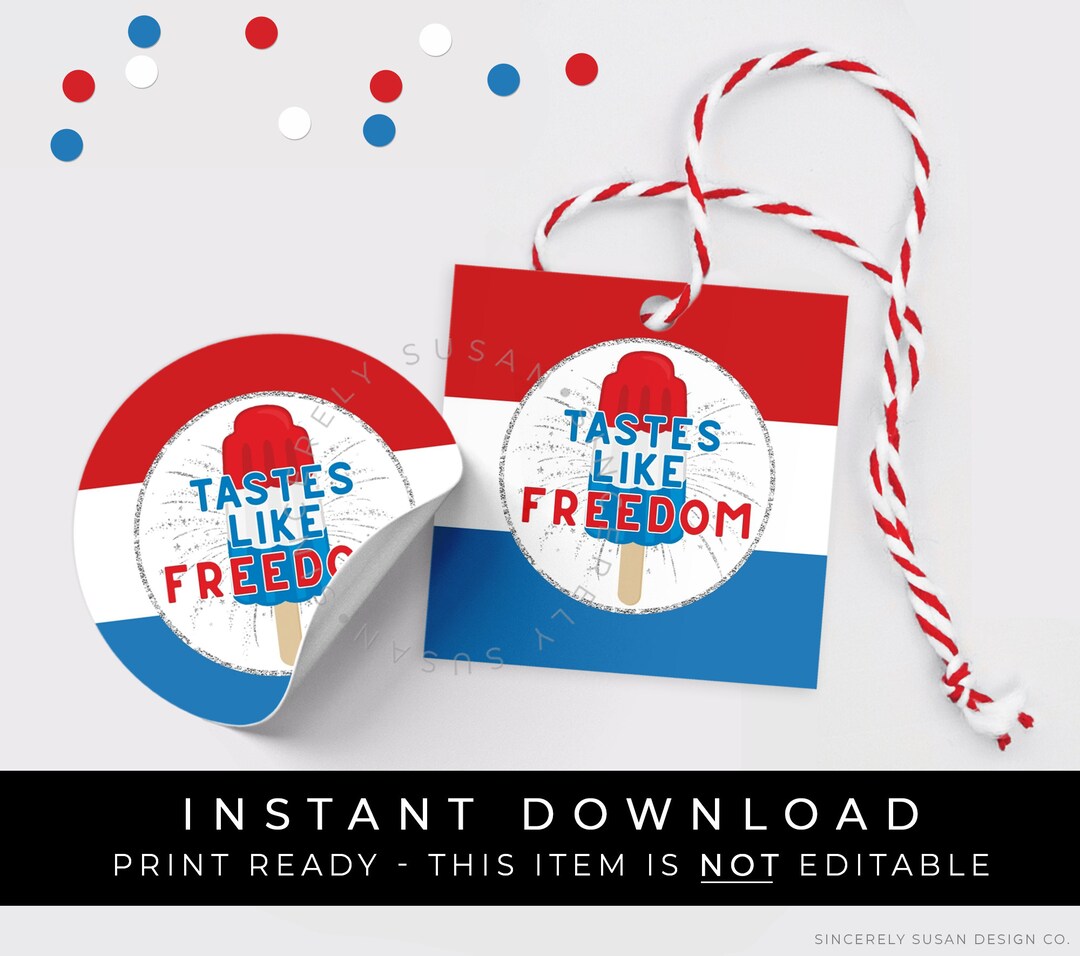 Instant Download 4th of July Patriotic Popsicle Tag Printable, Tastes ...