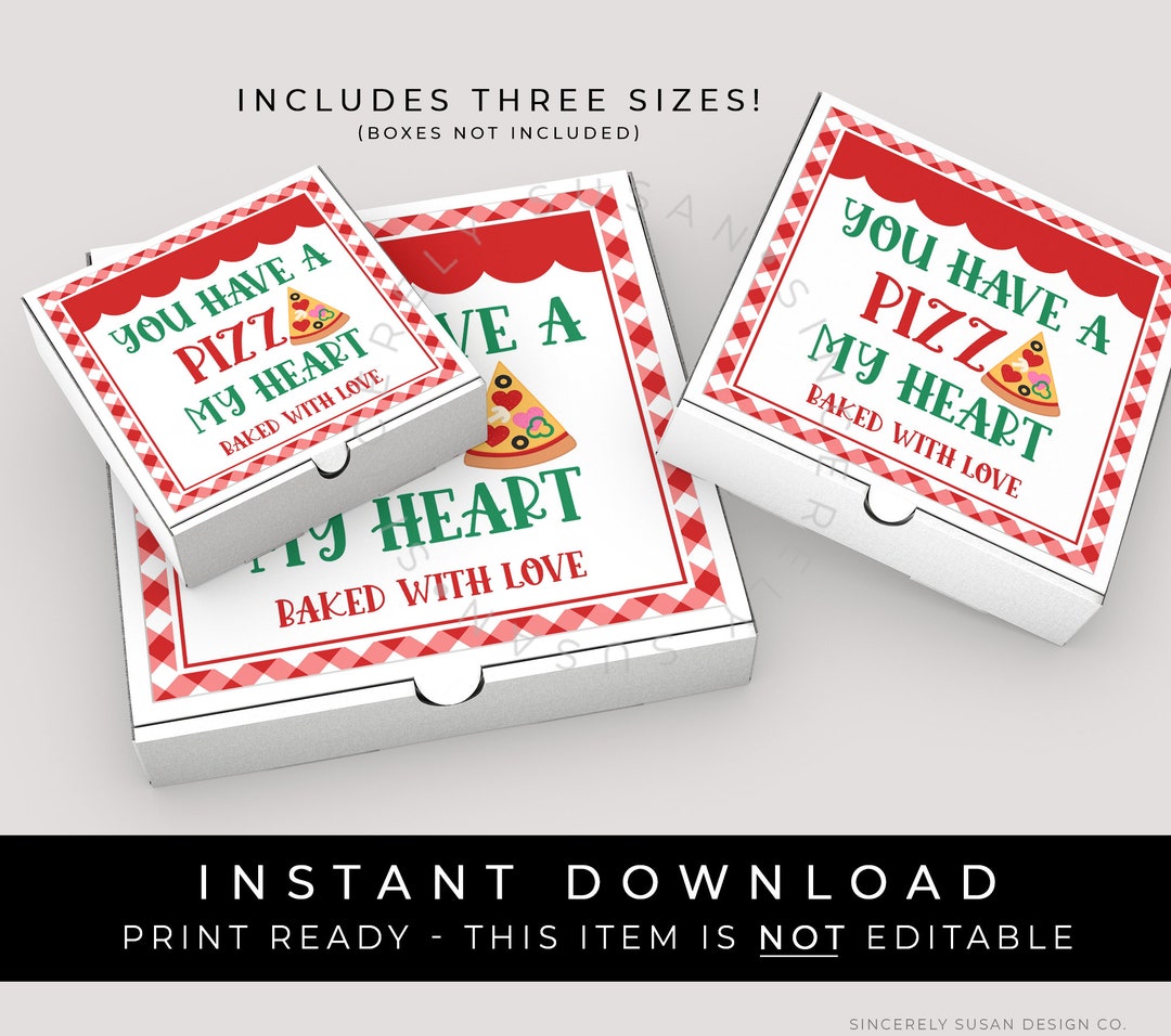 Instant Download Valentine Mini Pizza Cookie Label, You Have a Pizza My ...