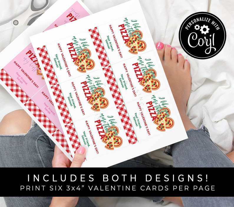 Pizza Valentine's Day Cards for Kids School Classroom - Etsy
