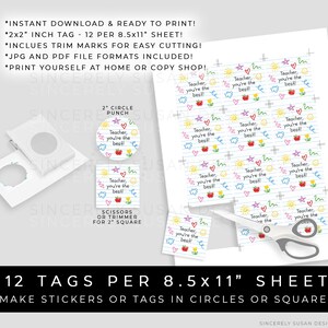 Instant Download Crayon Doodle Teacher Appreciation Tag, Notebook Paper ...