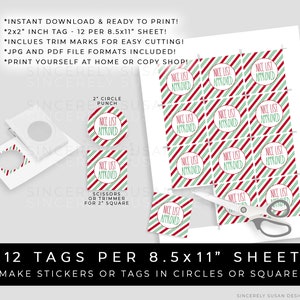 Instant Download Nice List Approved Cookie Tag, Santa's Nice List ...