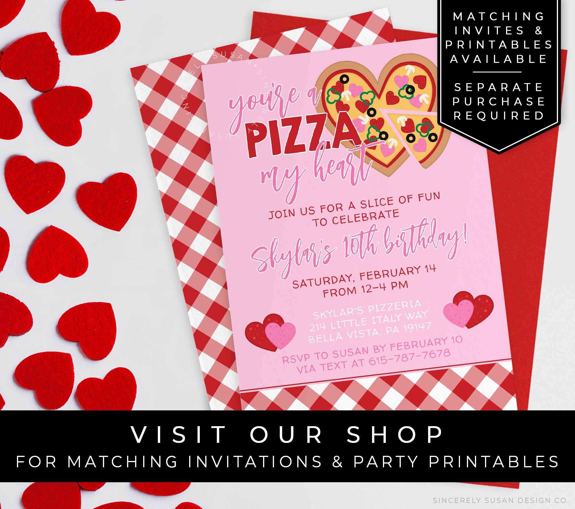 Pizza Valentine's Day Cards for Kids School Classroom, Personalized ...