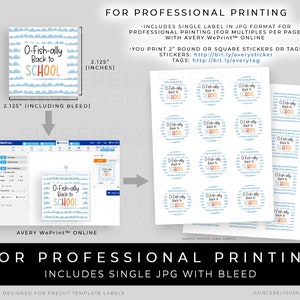 Instant Download O-fish-ally Back to School Cookie Tag, New School Year ...