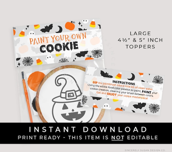 Instant Download Large Halloween Paint Your Own Cookie Bag - Etsy