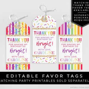 Rainbow Sprinkles Birthday Banner Printable, Rainbow Confetti Glitter ...