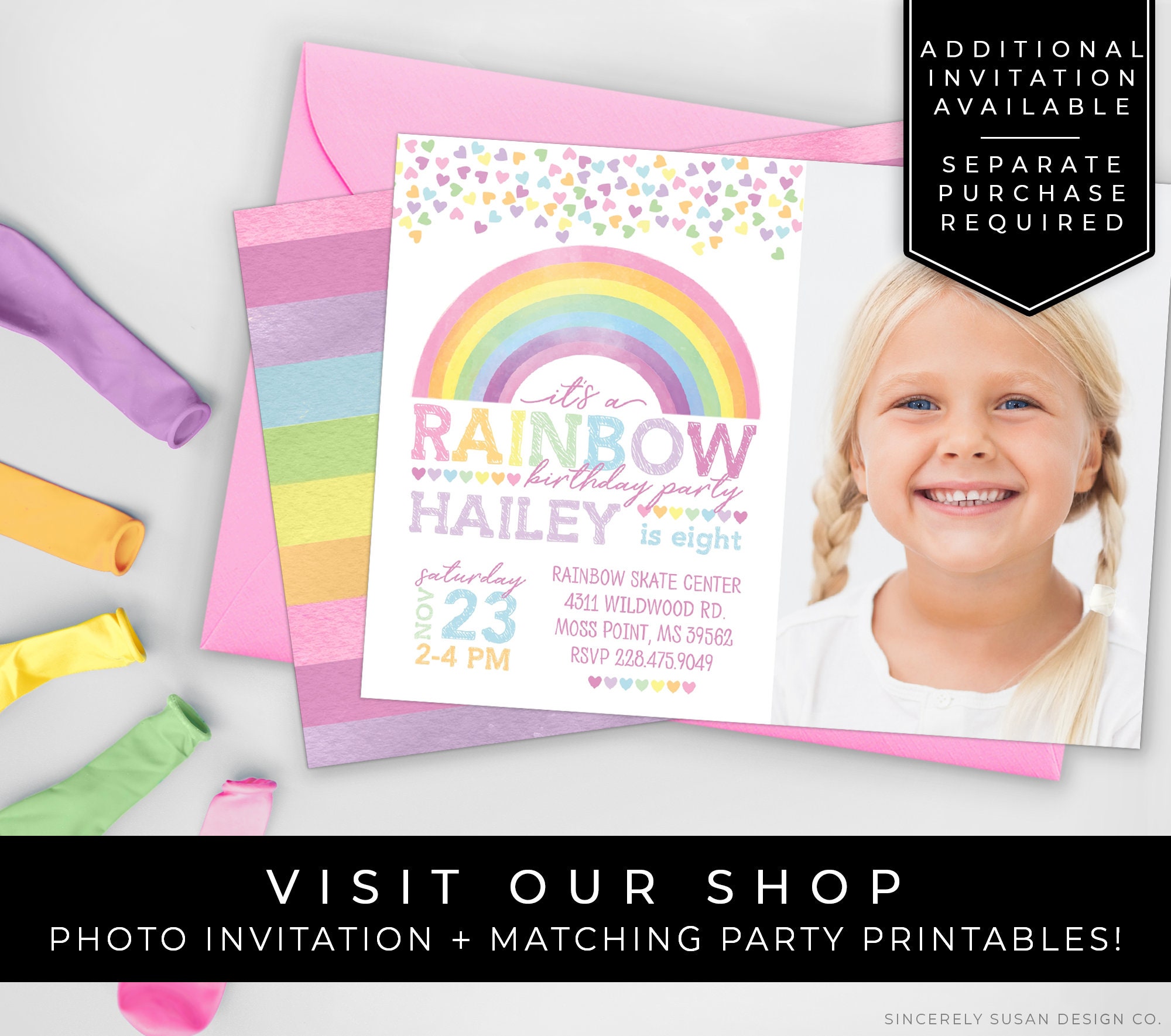 Rainbow Birthday Banner Printable Party Decorations Editable Pastel ...
